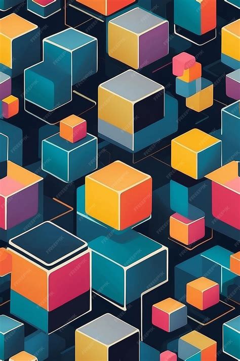 Abstract Cube Motif Vector Seamless Pattern Design Awesome For Classic