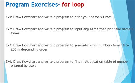 Solved Program Exercises For Loop Ex Draw Flowchart And Chegg Com
