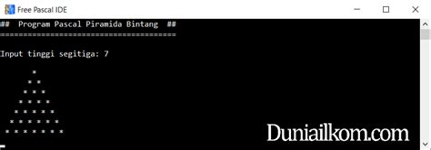 Latihan Kode Program Pascal Membuat Piramida Bintang Duniailkom Riset