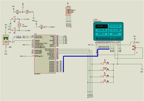 lm35 pic16f877 temperature measurement and graphic lcd menu design electronics projects circuits