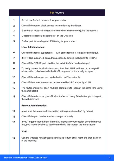 Checklist For Network Devices Security Developers And Agencies