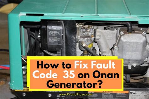 How To Fix Fault Code 35 On Onan Generator Error Solved