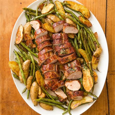 One Pan Pork Tenderloin With Green Beans And Potatoes Americas Test Kitchen Recipe