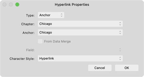 Chapter Icon In Anchors Panel And Hyperlink Properties Seems Off