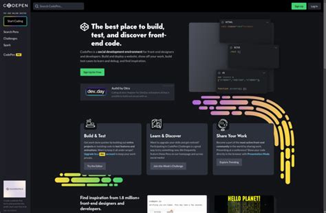 Codepen Online Code Editor And Front End Web Development Environment Sugggest