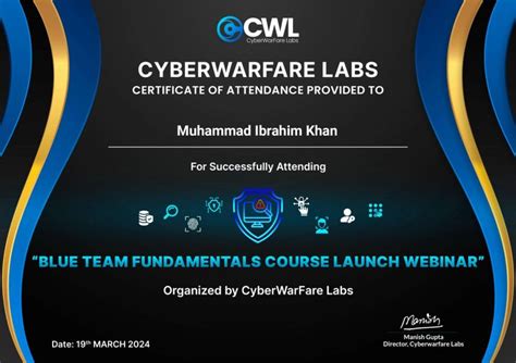 Muhammad Ibrahim Khan On Linkedin Cybersecurity Blueteam Webinar