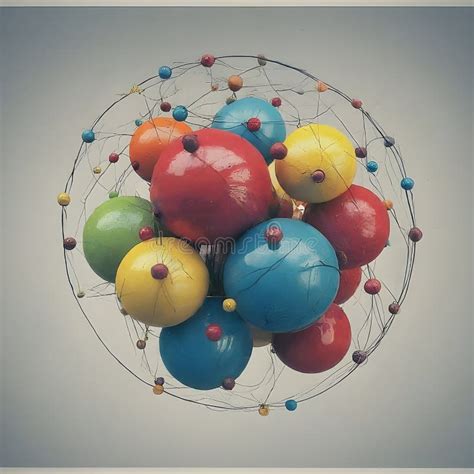 Communication And Connection Concept With Color Spheres Connected By
