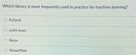 Solved Which Library Is Most Frequently Used In Practice For