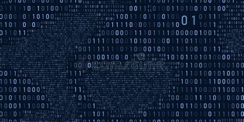 Abstract Binary Code Cloud Background Ai Learning On Data Cyber Field Futuristic Digital