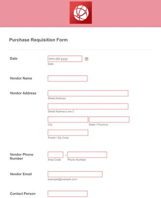 Purchase Requisition Form Template Jotform