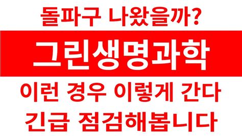 그린생명과학 주가돌파구 나왔을까 이런 경우 이렇게 간다 그린생명과학 그린생명과학 주가 그린생명과학 전망 그린생명과학 주식 Youtube