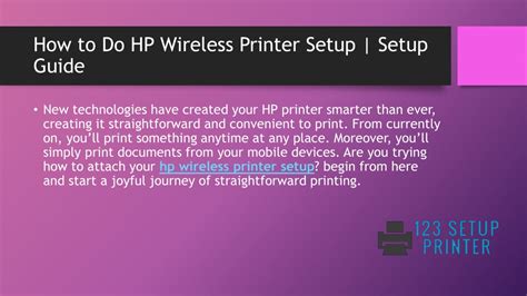 PPT How To Do HP Wireless Printer Setup Setup Guide PowerPoint Presentation ID