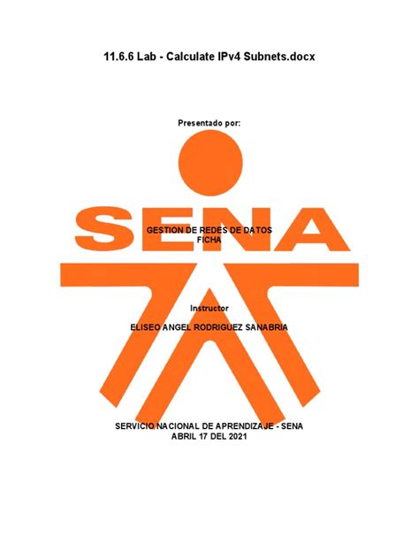 11 6 6 Lab Calculate Ipv4 Subnets Pdf Dirección Ip Protocolos