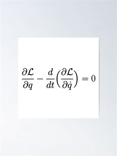 Póster Ecuación De Euler Lagrange Física Y Conceptos Básicos De Ciencia De Noethersym