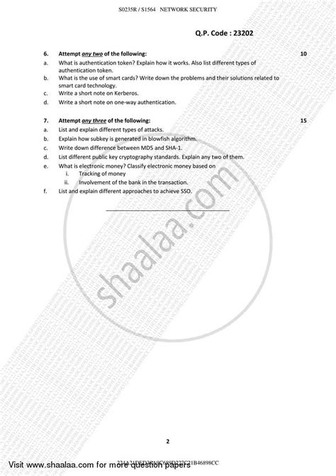 Network Security B Sc IT Information Technology Semester TYBSc I T Question