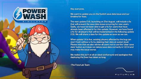 August 24th Save Data Issue Update Rpowerwashsimulator