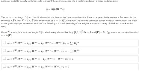 Solved A Simpler Model To Classify Sentences Is To Represent