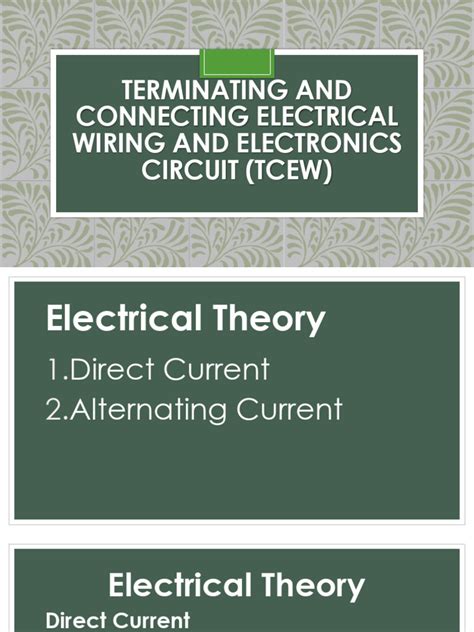 Module 1 Terminating And Connecting Electrical Wiring And Electronics Circuit Pdf