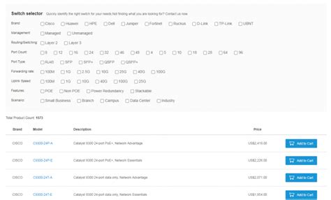 Network Switch Selector Cisco Huawei Aruba Dell And More Router Switch Blog