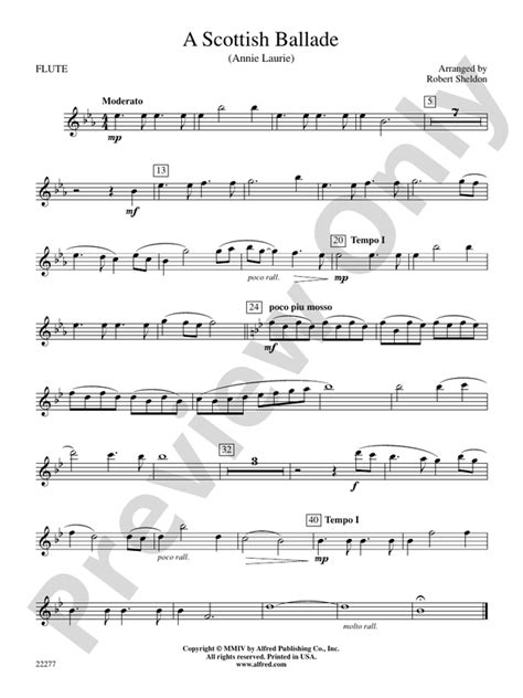 A Scottish Ballade Flute Flute Part Digital Sheet Music Download