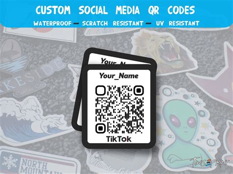 Tik Tok Custom QR Code Full Color Choose Your Size Personalized Sticker Several Quantity