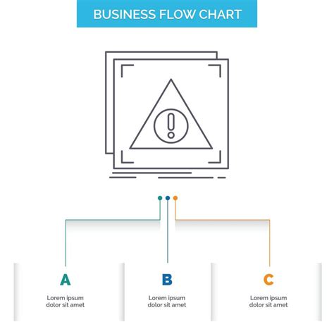 Error Application Denied Server Alert Business Flow Chart Design With 3 Steps Line Icon For
