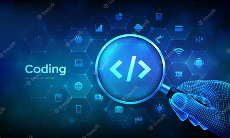 Premium Vector Programming Code Coding Or Hacker Concept With