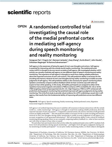 Pdf A Randomised Controlled Trial Investigating The Causal Role Of The Medial Prefrontal