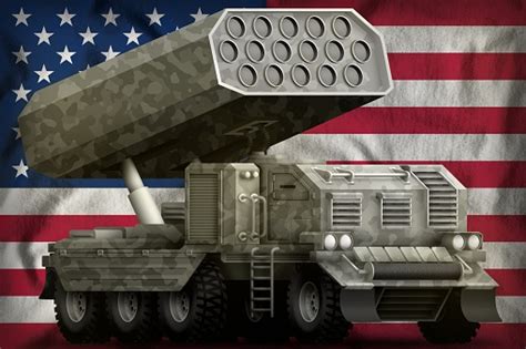 로켓 포병 미국 국기 배경에 회색 위장 미사일 발사대 3 차원 일러스트 레이 션 군사에 대한 스톡 사진 및 기타 이미지 군사 기 대포 Istock