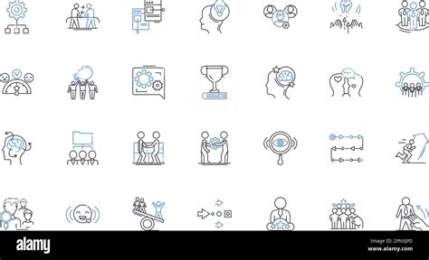Company Posse Line Icons Collection Innovative Tech Savvy Dynamic Agile Collaborative