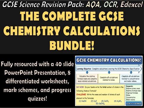 Calculations Gcse Chemistry Revision Bundle Teaching Resources