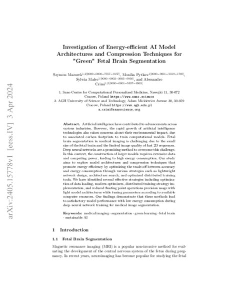pdf investigation of energy efficient ai model architectures and