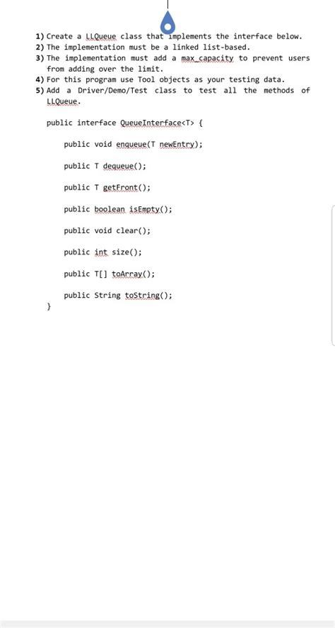 Solved 1 Create A Llqueue Class That Implements The
