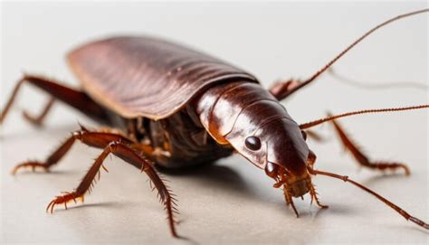 Premium Photo Closeup Of A Brown Cockroach On A White Surface