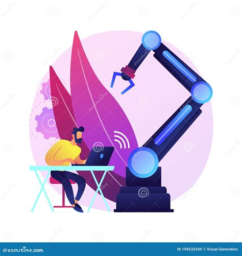 Remotely Operated Robots Concept Landing Page Cartoon Vector 182088863