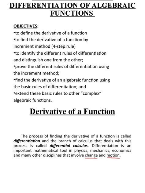 Module 6 Four Step Rule Differentiation Formulas Pdf Differential