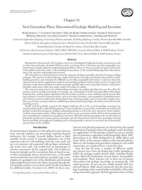 Pdf Next Generation Three Dimensional Geologic Modeling And Inversion