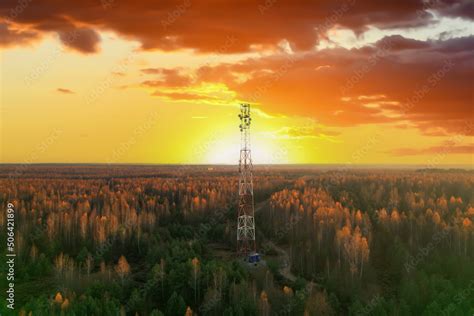 Mobile Tower Installation Cell Site And Telecom Base Station 5g Internet Online Generation