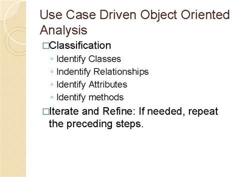 Object Oriented Analysis Process Identifying Use Cases Session