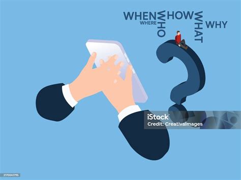 누가 무엇을 어디서 언제 왜 어떻게 생각해야 합니다 5w1h 문제를 해결하기위한 해결책에 대한 질문하기 3d 아이소 메트릭 벡터 일러스트 레이 션 3차원 형태에 대한 스톡