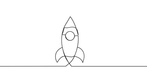 Premium Vector One Continuous Line Drawing Of Simple Retro Rocket Spaceship