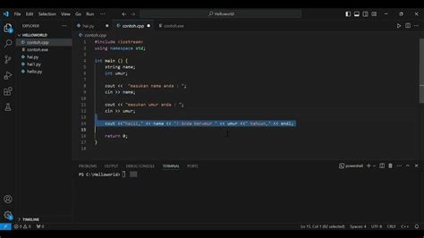 Membuat Program Inputoutput Sederhana Youtube