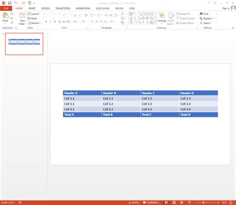 AddTable Adds Tables Into The PowerPoint Presentation Phppptx