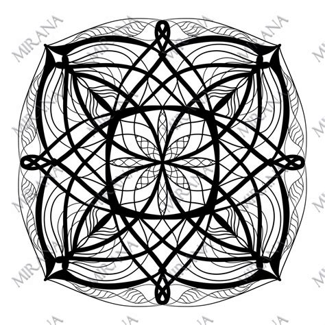 Мандала раскраска антистресс арт терапия принт для печати цифровой рисунок Милена Иванова