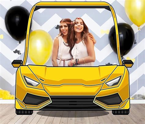 Yellow Lambo Car Photo Prop Vehicle Theme Photo Booth