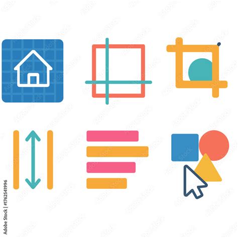 Layout Tools Flat Icons Blueprint Guides Crop Tool Grid Spacing
