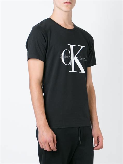 Lyst Calvin Klein Jeans Logo Print T Shirt In Black For Men