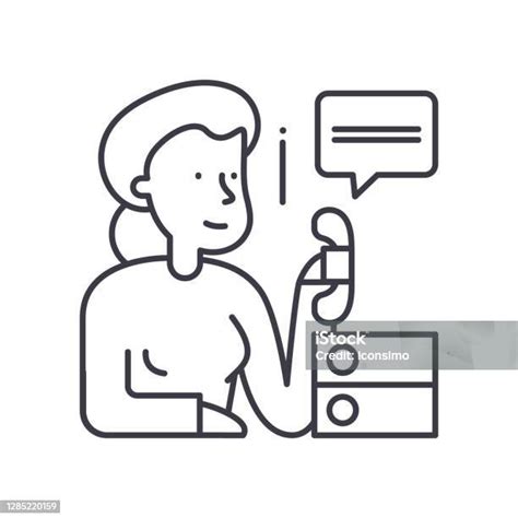 비서 이미지 아이콘 선형 격리 된 그림 얇은 선 벡터 웹 디자인 기호 흰색 배경에 편집 가능한 스트로크와 개요 개념 기호 개체 그룹에 대한 스톡 벡터 아트 및 기타 이미지