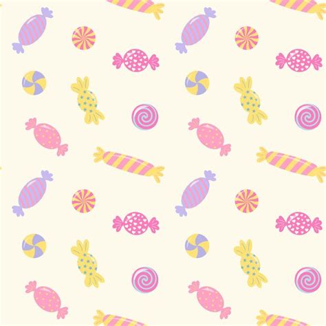 Premium Vector Pastel Sweet Candies Seamless Pattern Cute Print Trendy Wrapping Paper