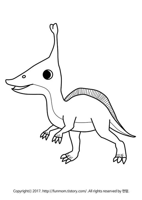 무료 공룡도안 프린트 친타오사우루스 사진 그리기 색칠 활동 공룡